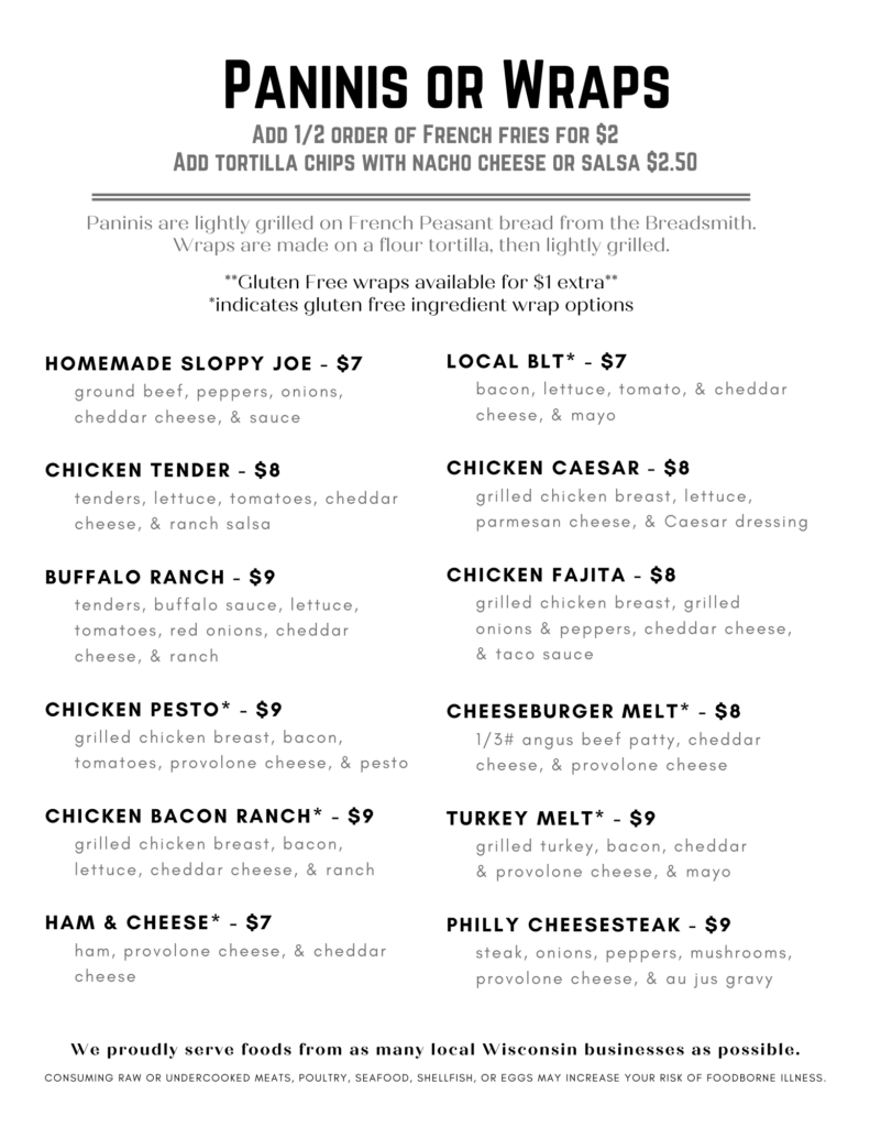 Menu – The Local Lounge