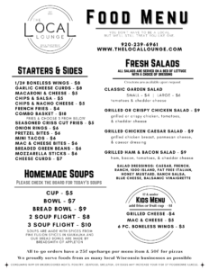Menu – The Local Lounge