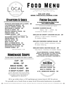 Menu – The Local Lounge
