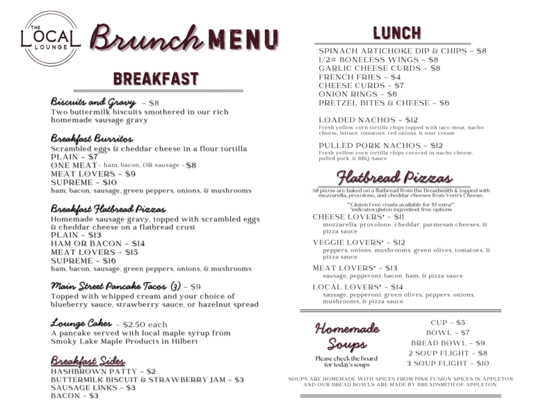 Menu – The Local Lounge